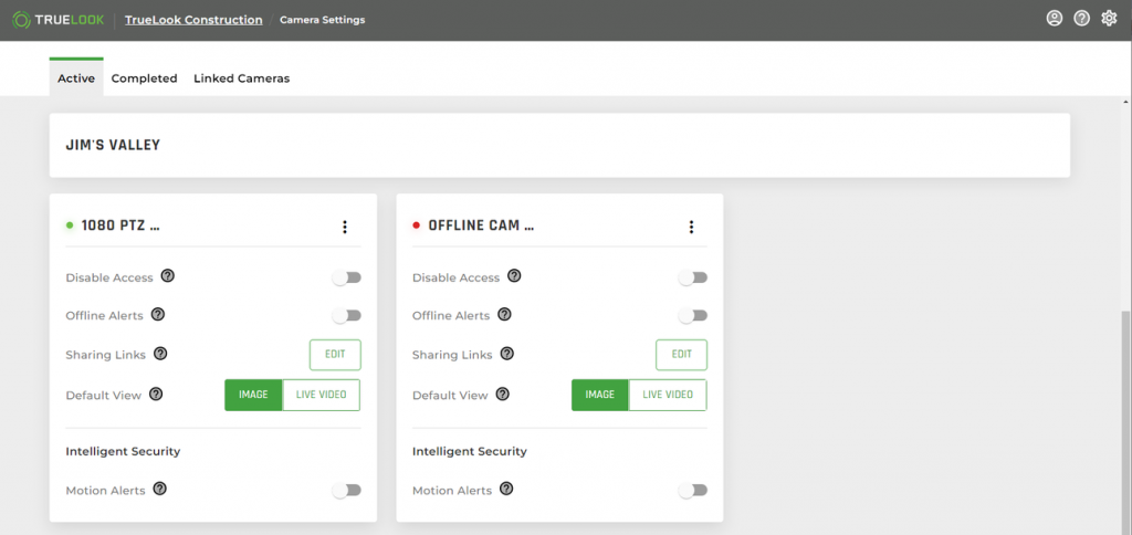 Camera Settings - TrueLook Help Documentation